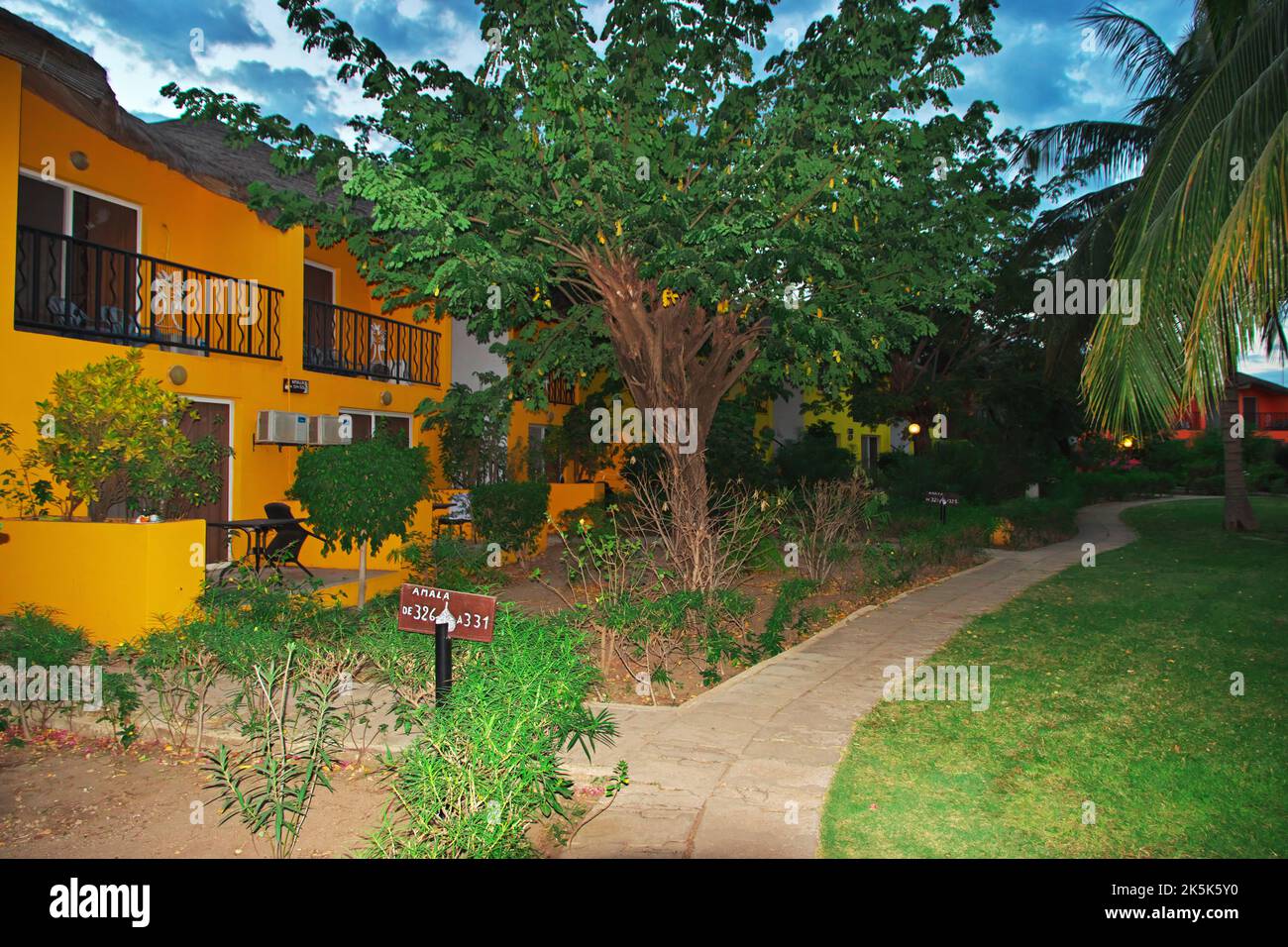 The hotel in Saly on coast of Atlantic ocean close Dakar, Senegal Stock ...