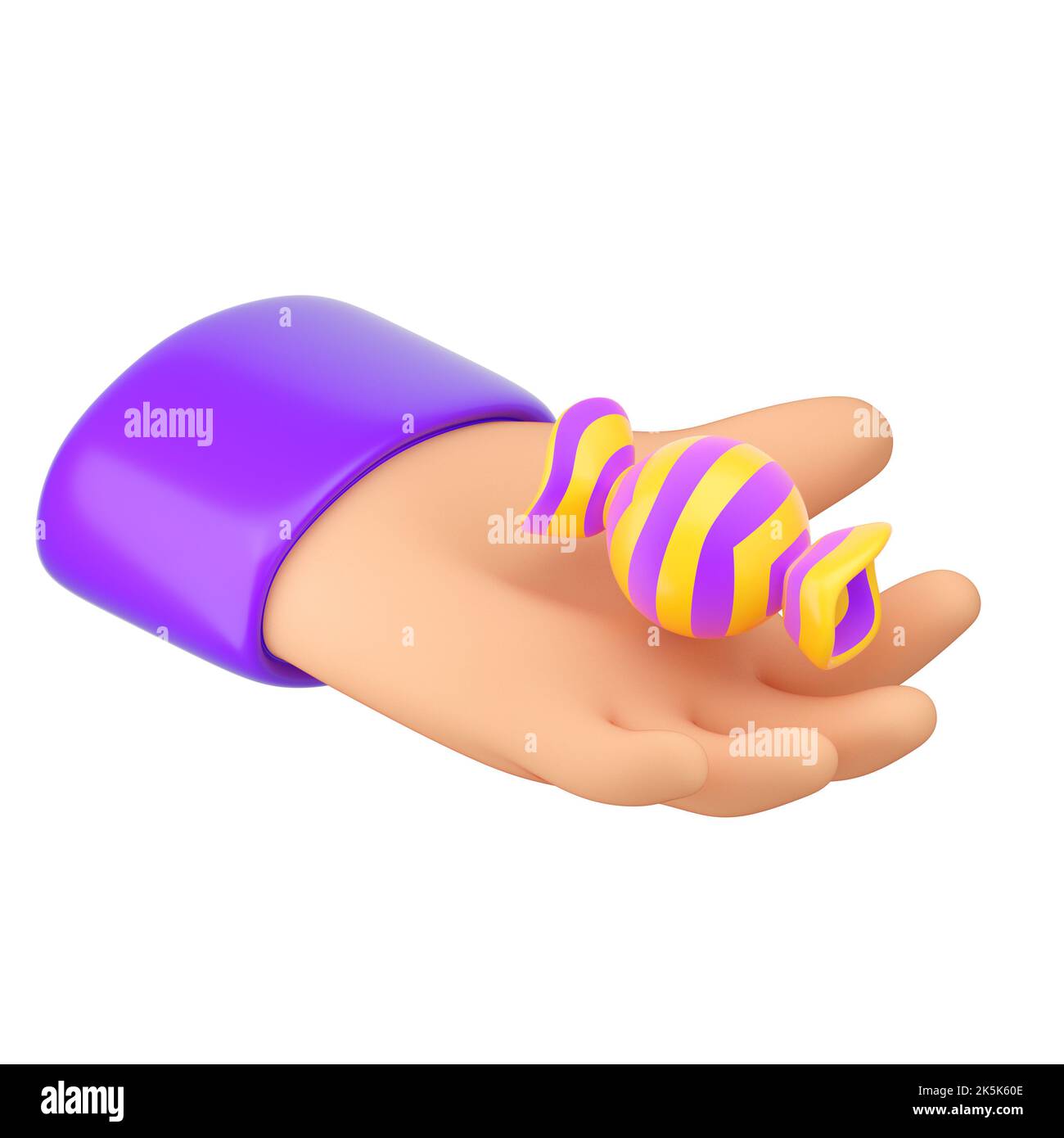 3d Human hands holding cartoon plastic candy. High quality isolated ...