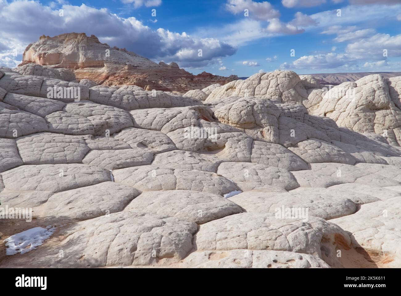 Multicolor sand formations at white pocket. It looks like on Mars Stock ...