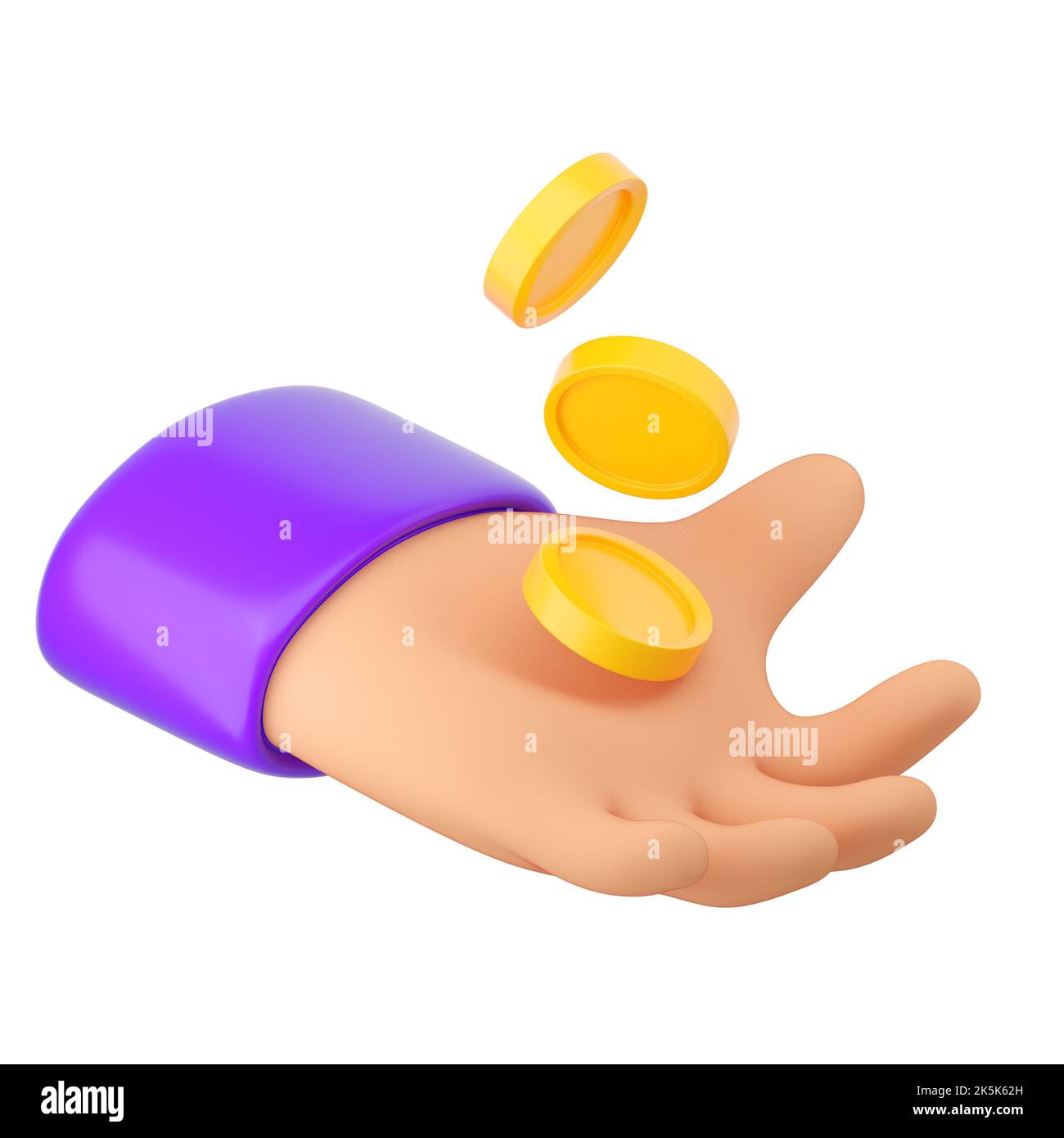 Hand holding coins icon cartoon hi-res stock photography and images - Alamy