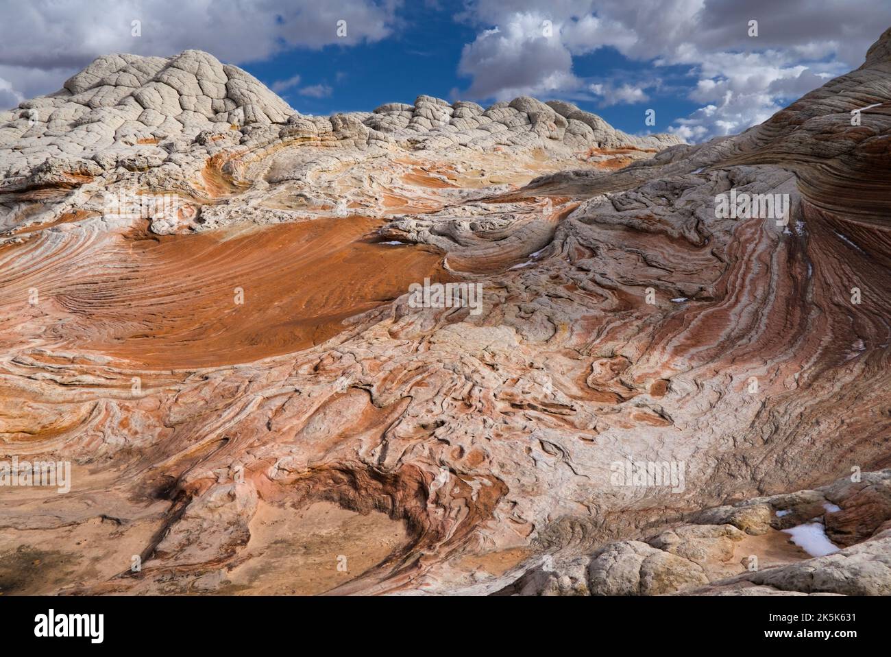 Multicolor sand formations at white pocket. It looks like on Mars Stock ...