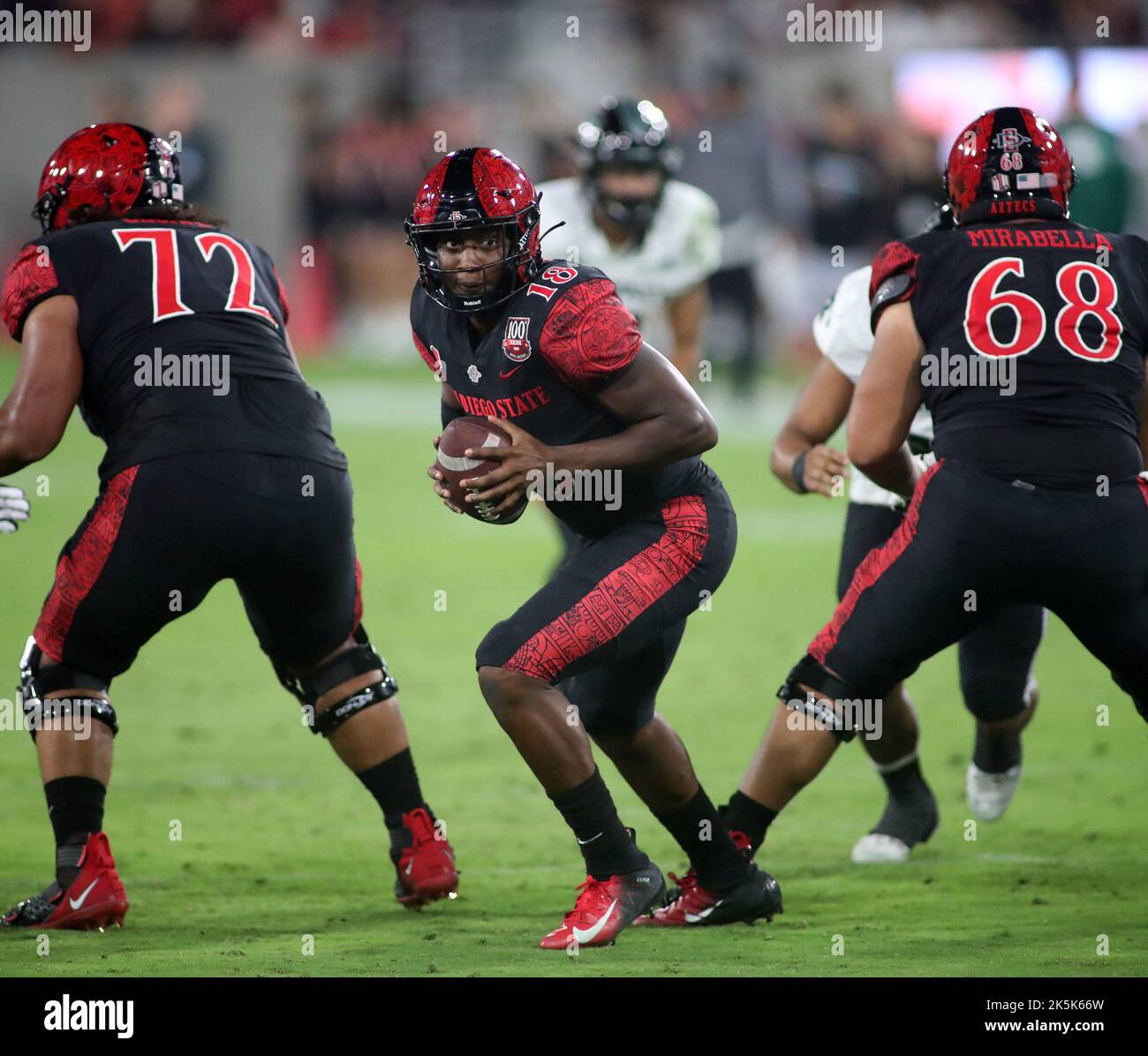 October 8, 2022 - San Diego State Aztecs quarterback Jalen Mayden (18 ...