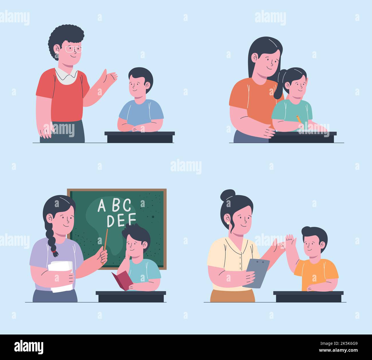 teachers with students characters Stock Vector Image & Art - Alamy