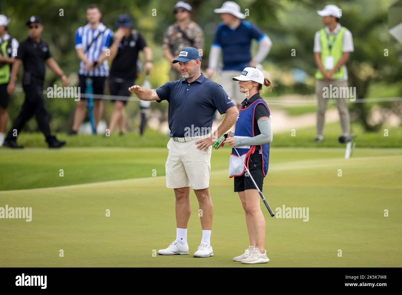 BANGKOK, THAILAND - OCTOBER 9: Lee Westwood of England on hole 9 during ...