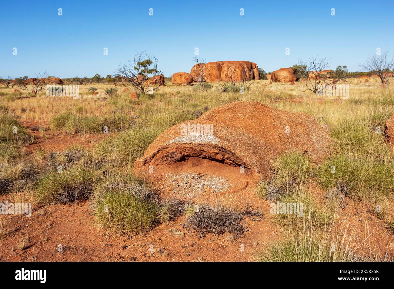 Eroded granite boulders at Devil's Marbles, a popular tourist ...