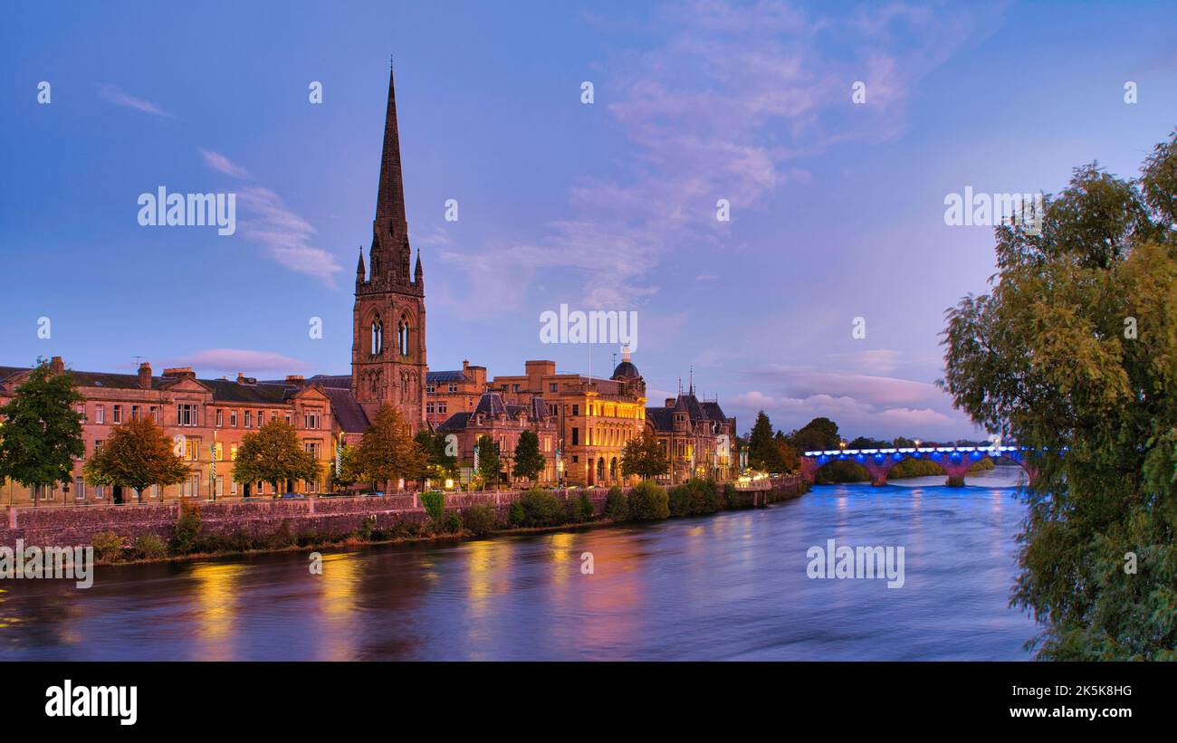 A view of Perth and the river Tay, Scotland Stock Photo - Alamy