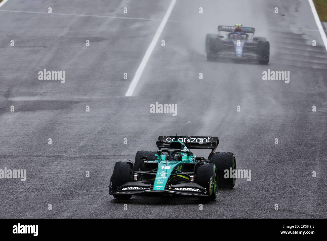 Suzuka, Japan. 9th Oct 2022. Lance Stroll (CDN) Aston Martin F1 Team AMR22 on the formation lap ...