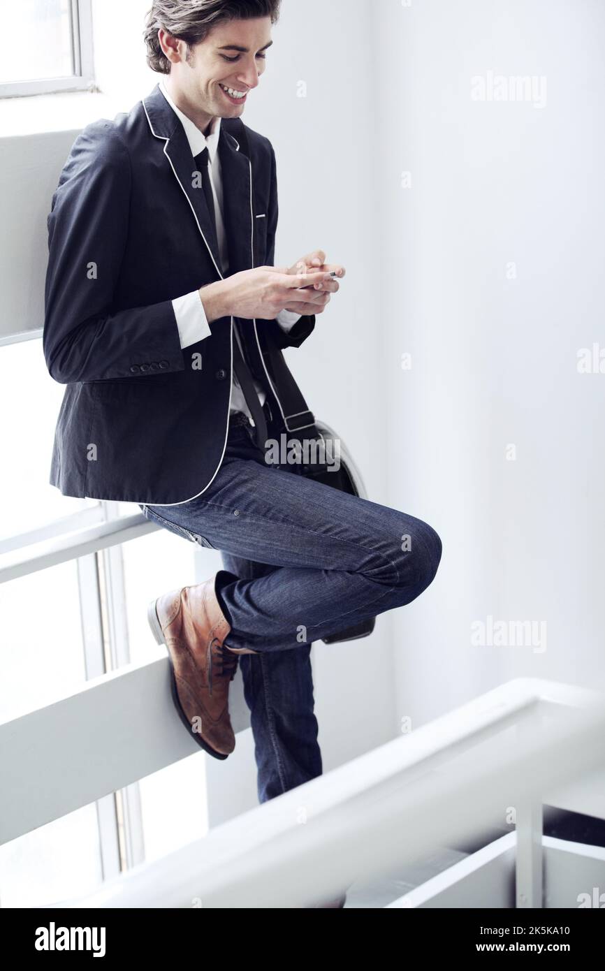 Shes going to love this message. A young man laughing at the message ...