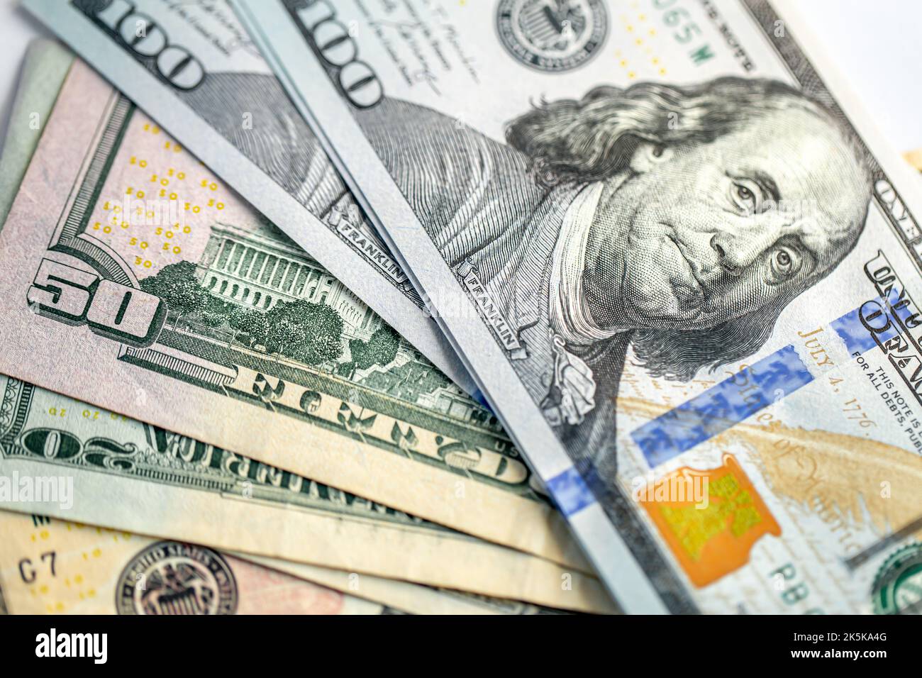 One hundred American dollars close-up, paper money, cash Stock Photo ...