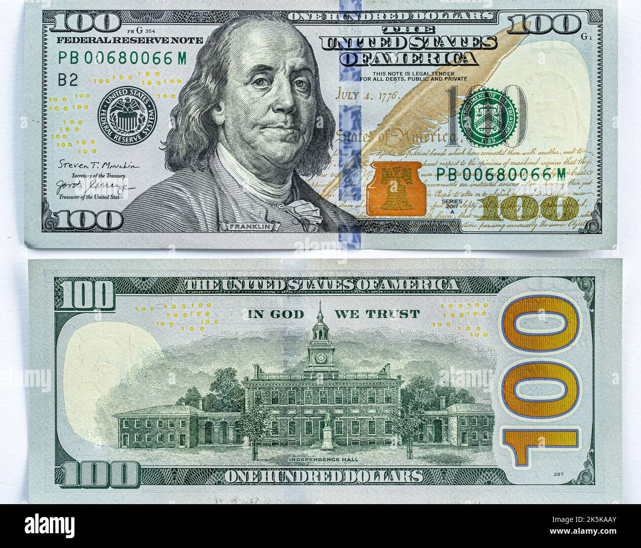 One hundred American dollars close-up, paper money, cash Stock Photo ...