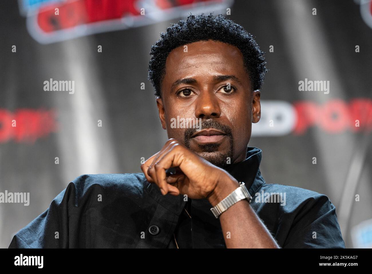 Gary Carr attends panel for movie The Peripheral by Amazon Prime during ...