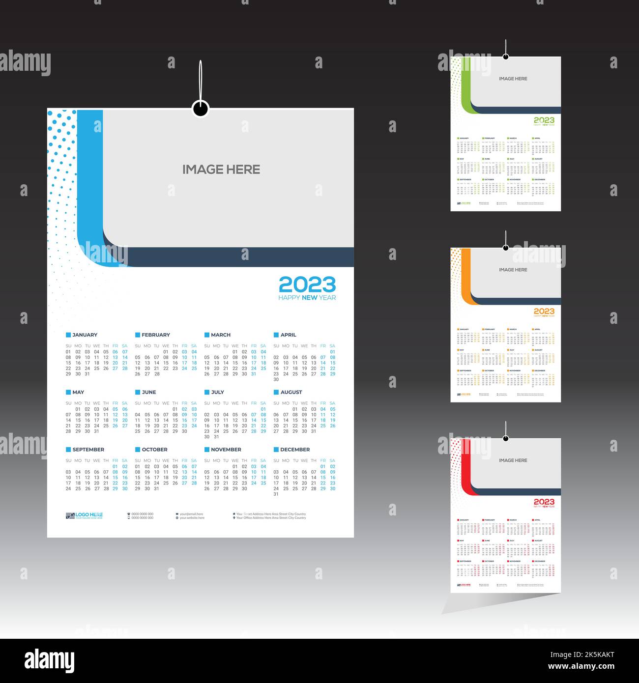 2023 wall vector calendar design Stock Vector Image & Art - Alamy