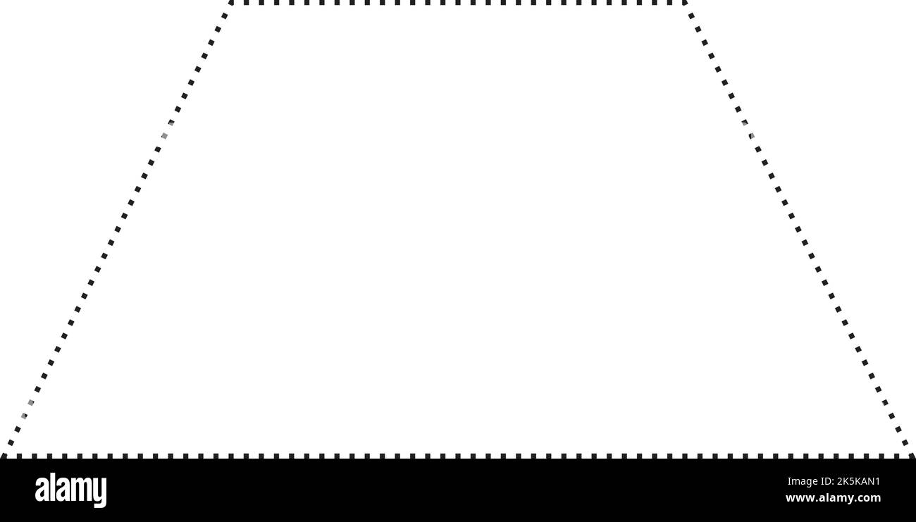 Trapezoid or Trapezium shape dotted symbol vector icon for creative ...