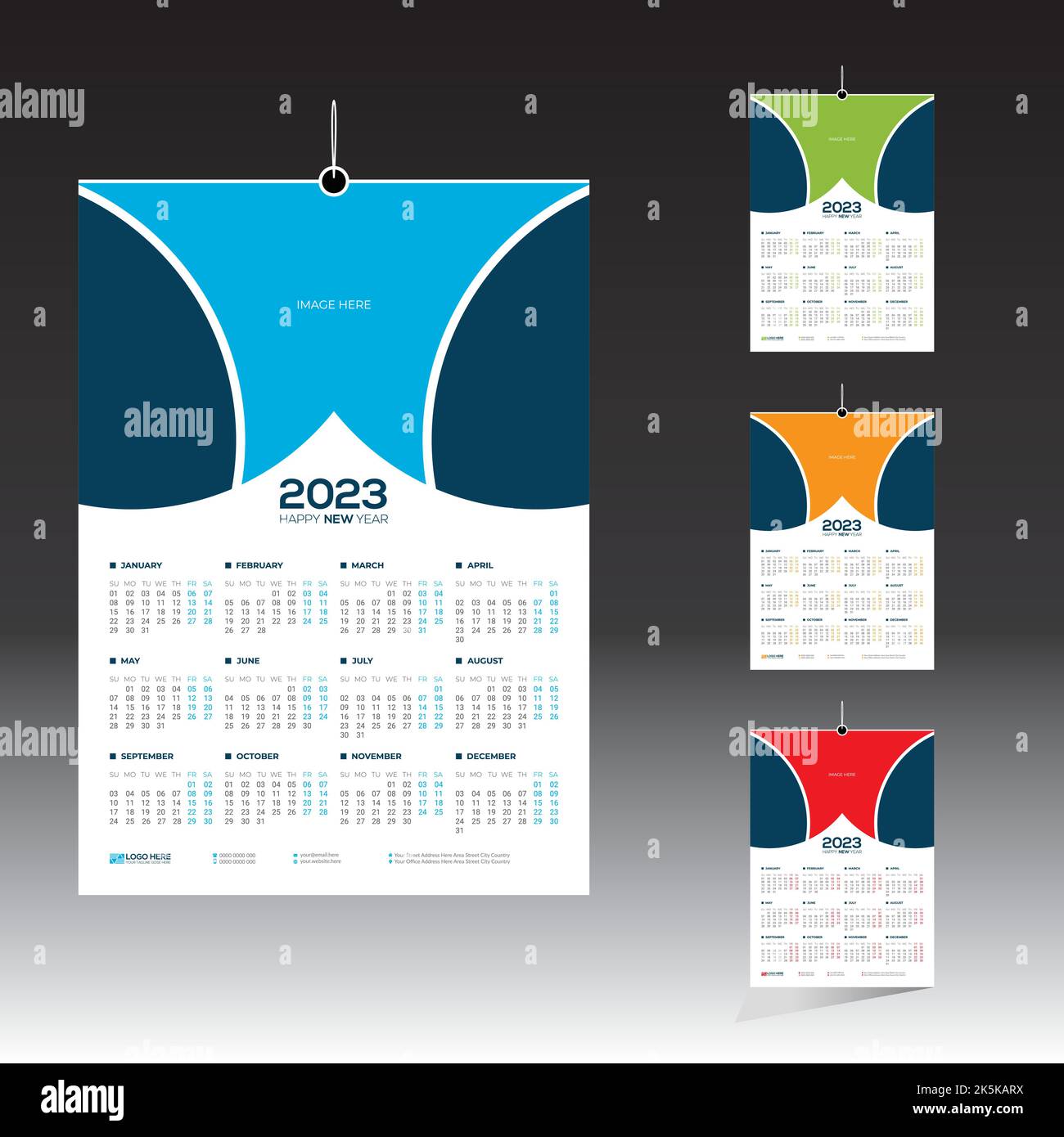 2023 wall vector calendar design Stock Vector Image & Art - Alamy