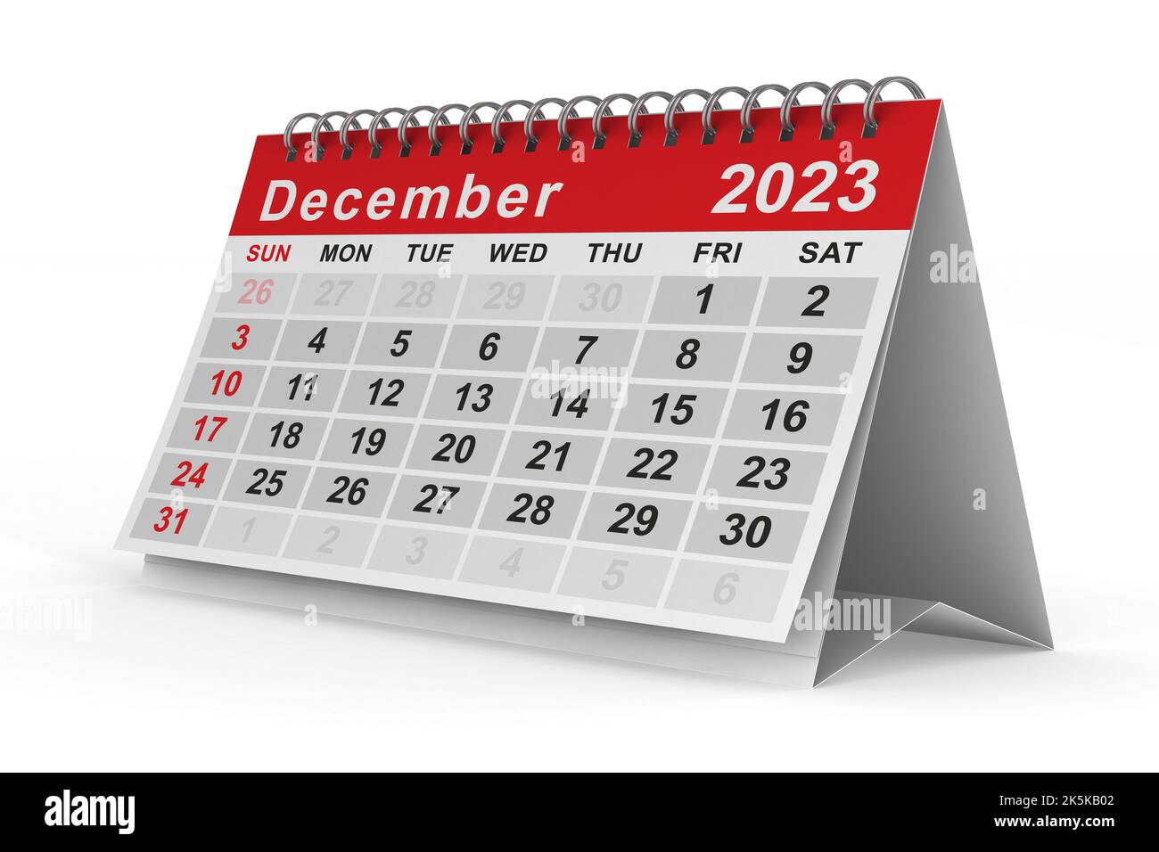 Red calendar december 2023 Cut Out Stock Images & Pictures - Alamy