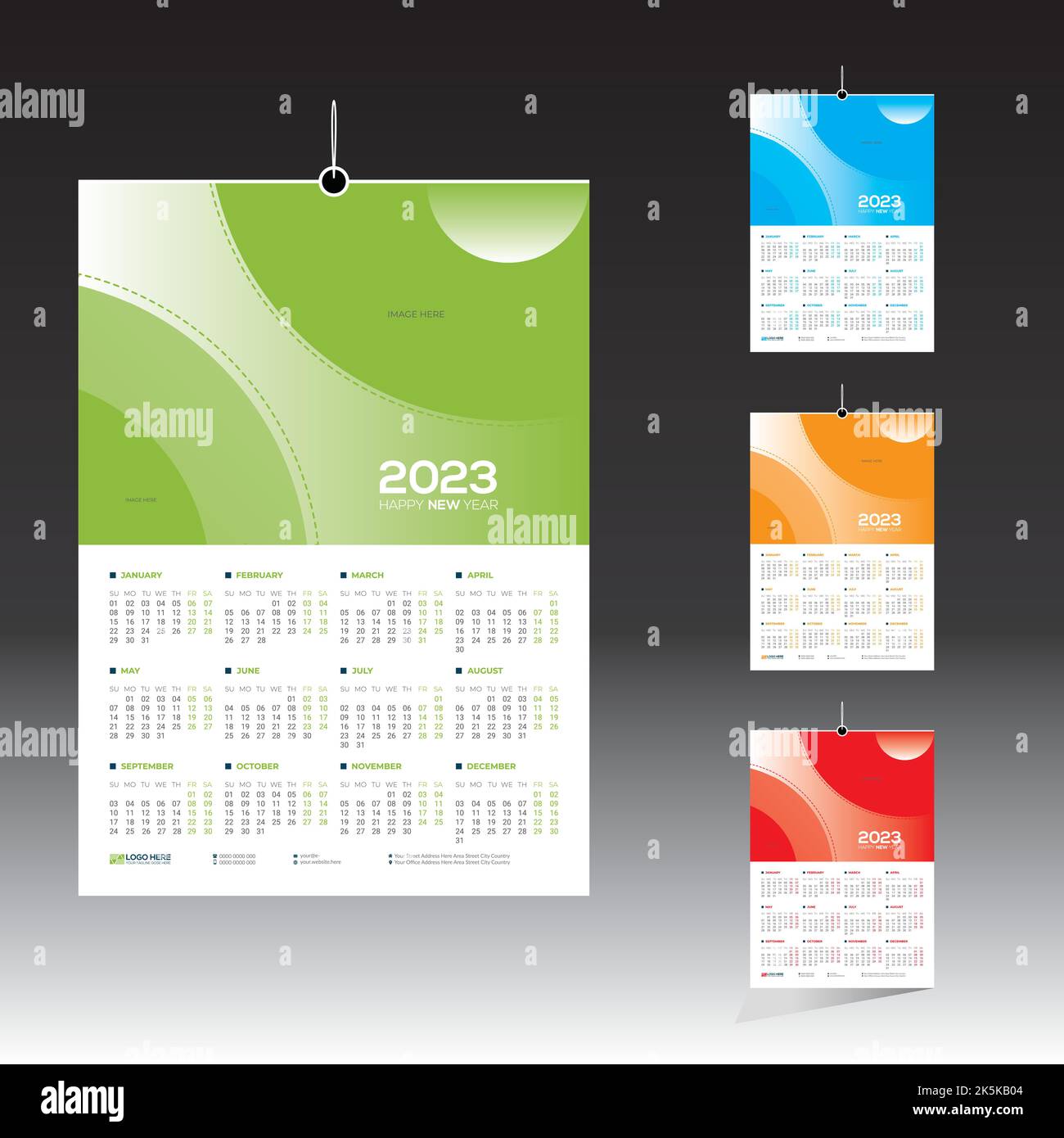 2023 wall vector calendar design Stock Vector Image & Art - Alamy