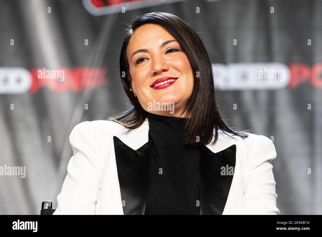 Lisa Joy attends panel for movie The Peripheral by Amazon Prime during ...