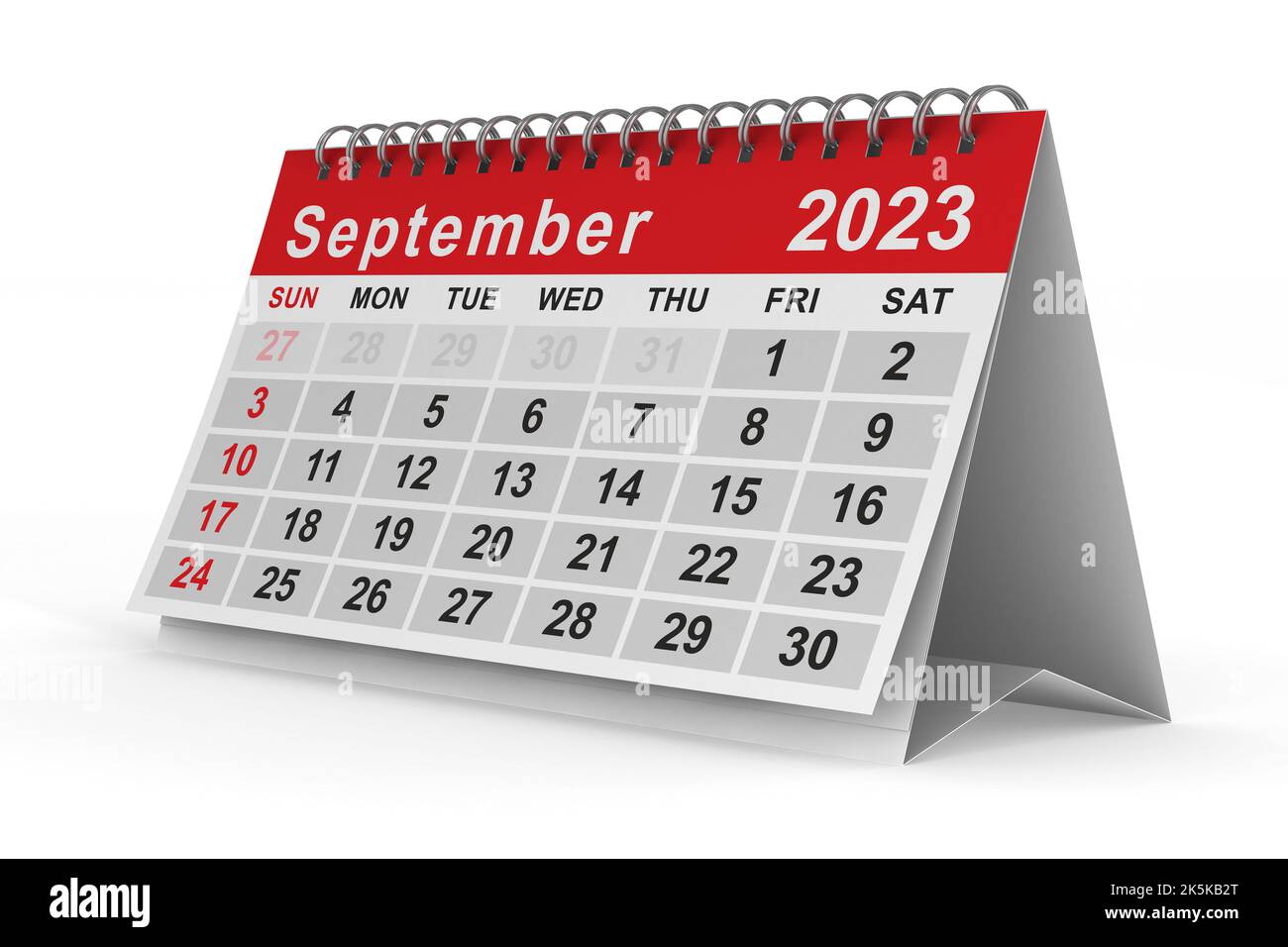 2023 year. Calendar for September. Isolated 3D illustration Stock Photo ...