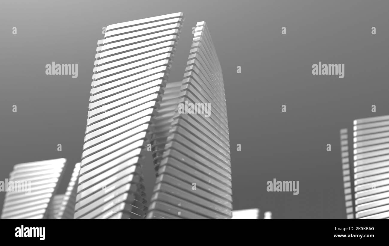 3D rendering of helix structures resembling typical contemporary-style ...