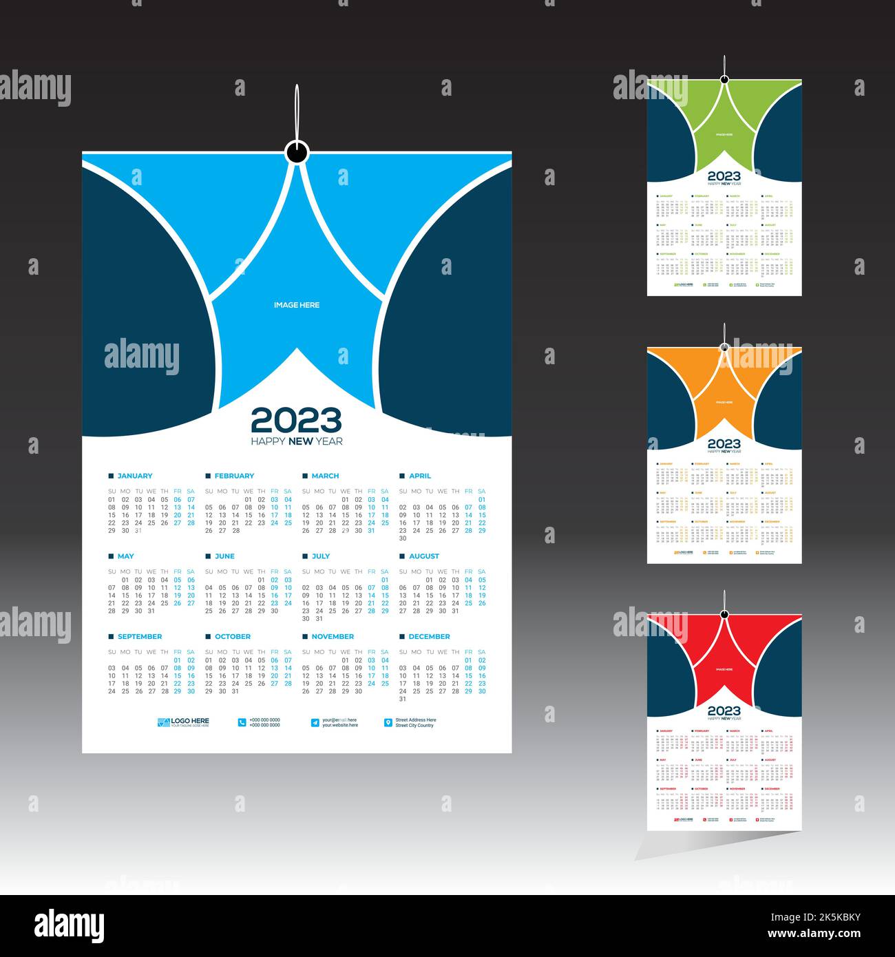 2023 wall vector calendar design Stock Vector Image & Art - Alamy