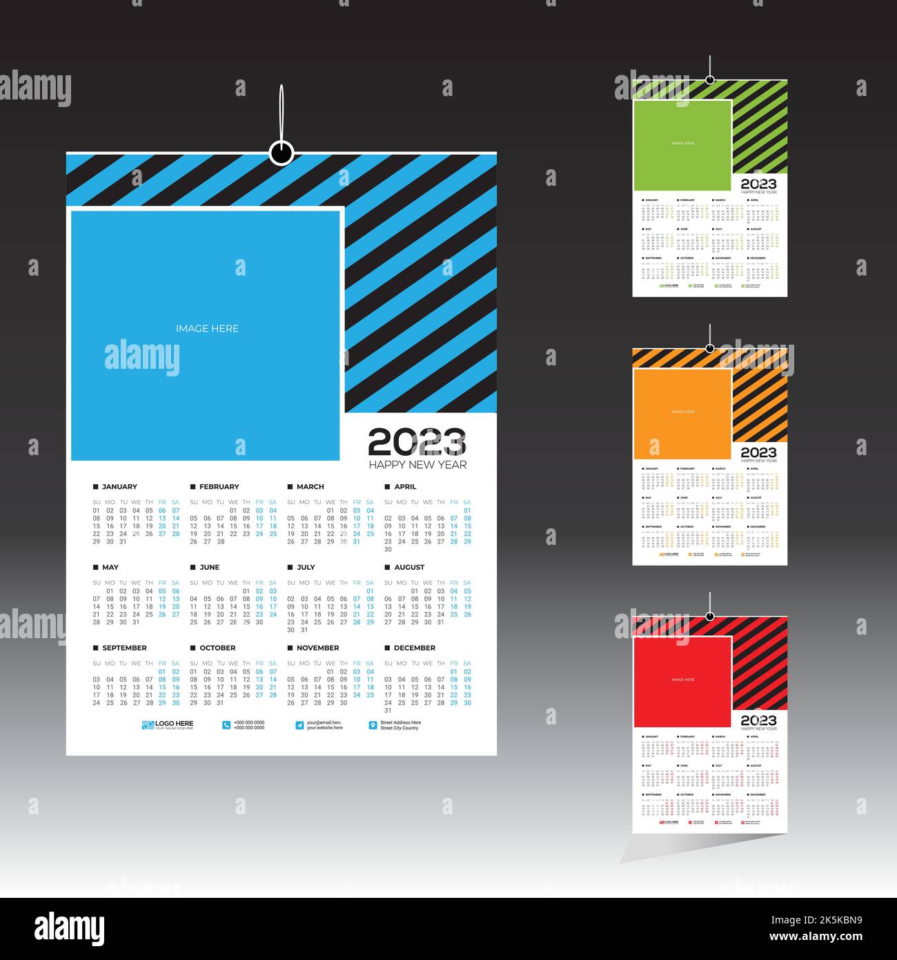 2023 wall vector calendar design Stock Vector Image & Art - Alamy