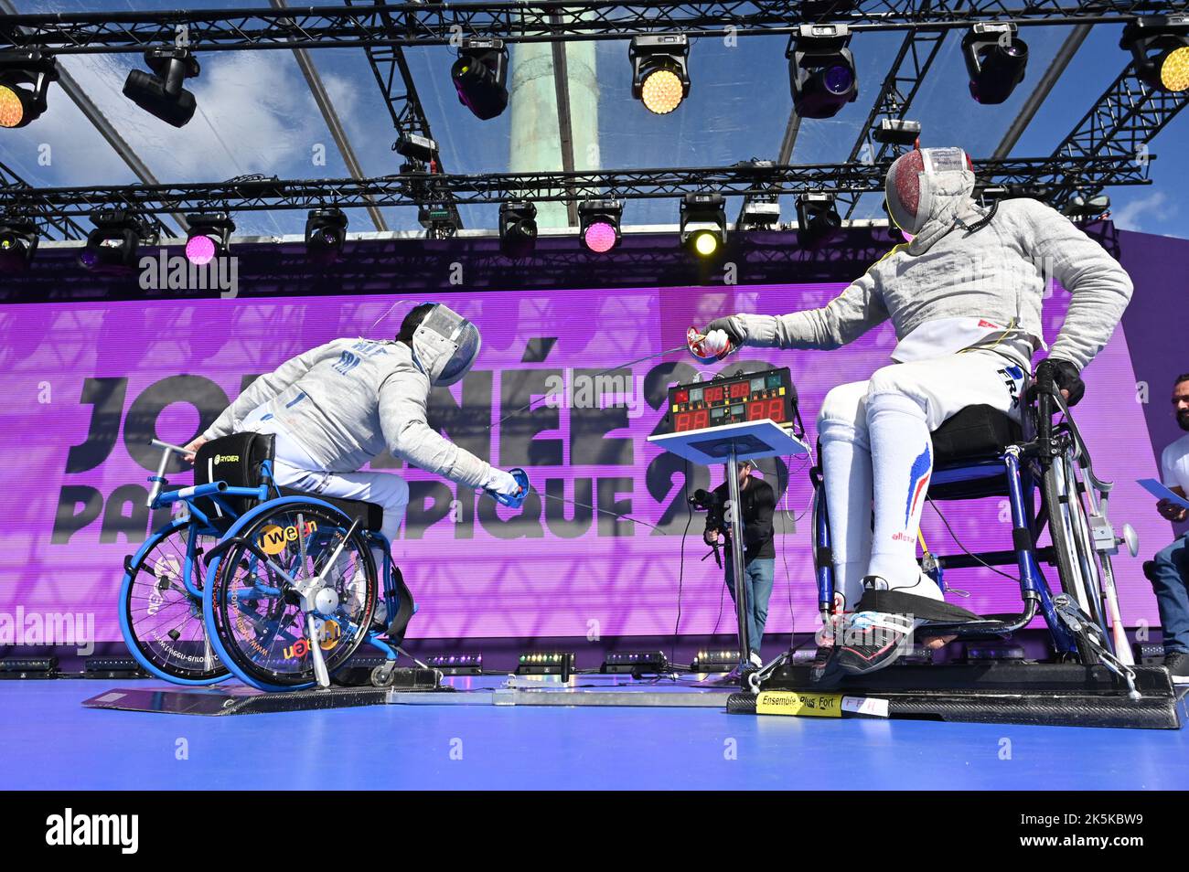 Maxime Valet, French handisport fencer and Moez El Assine, French ...