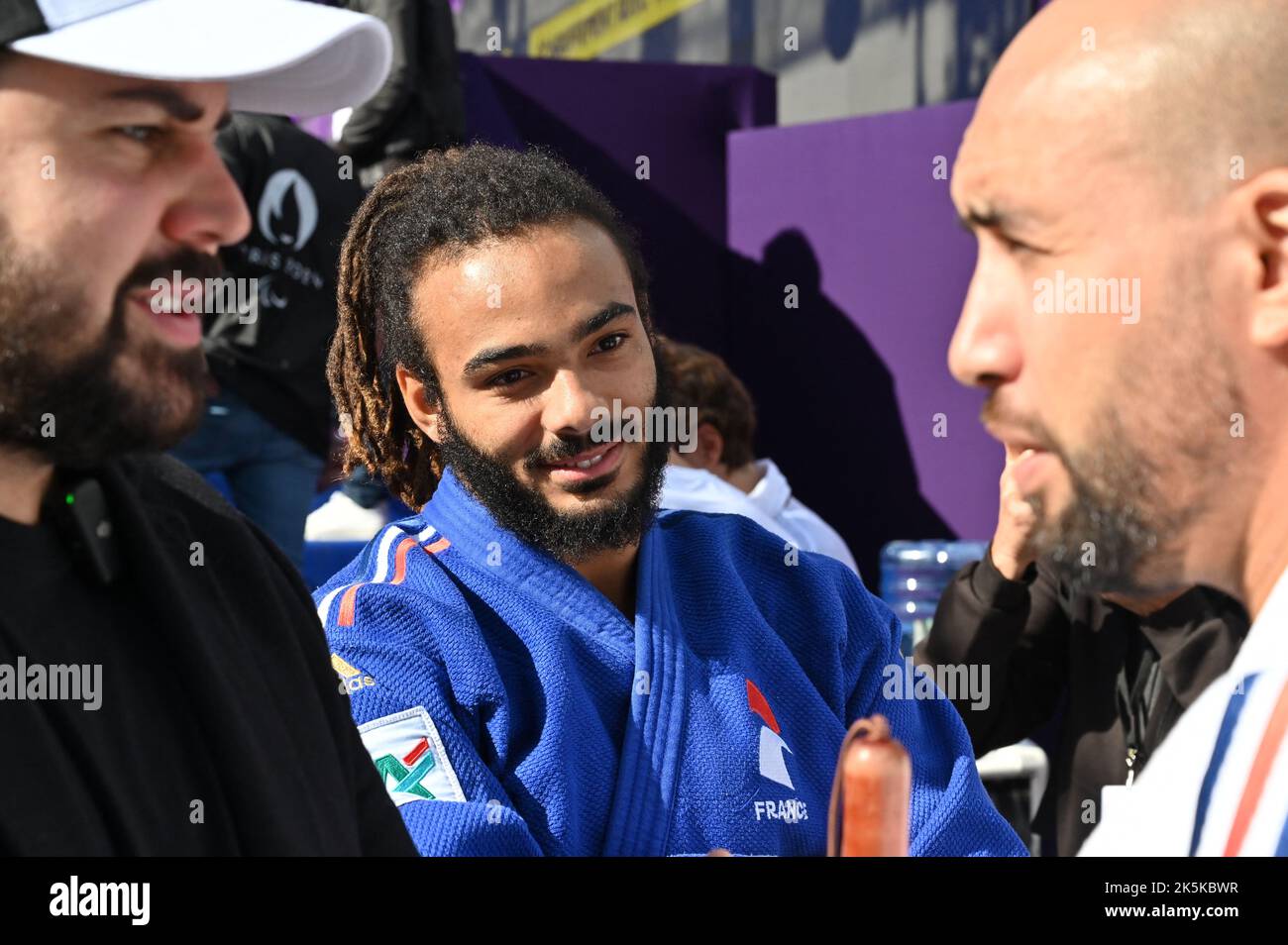 Helios Latchoumanaya, French handisport judoka during the first ...