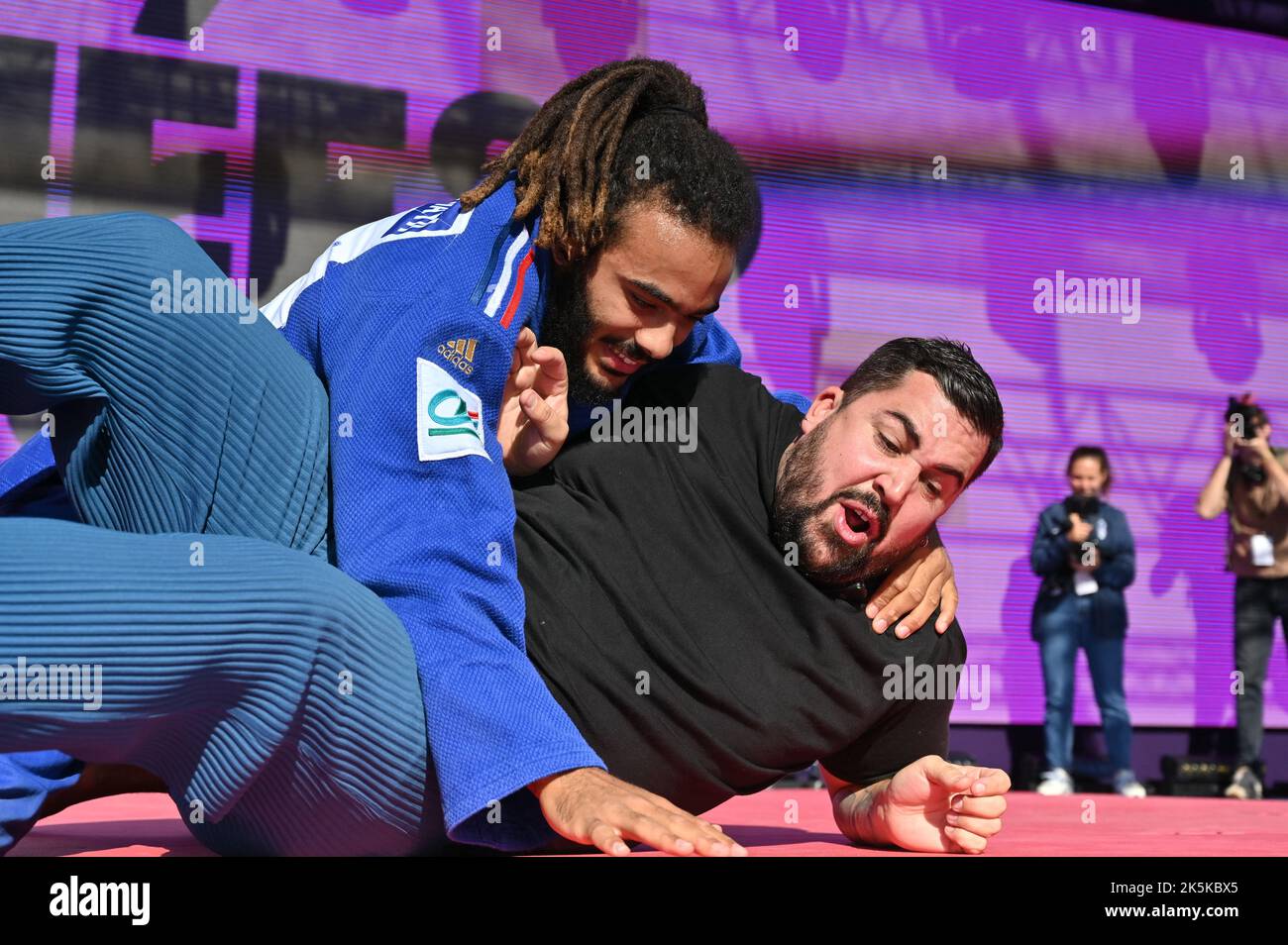 Helios Latchoumanaya French handisport judoka and Artus, French actor ...