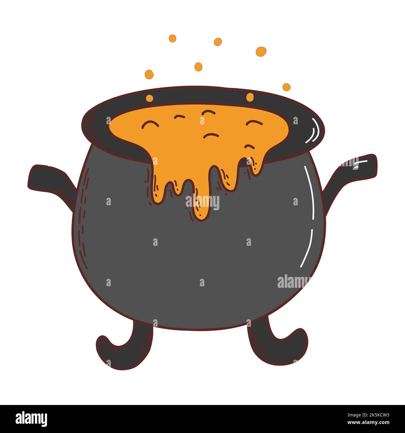 Halloween witches cauldron with poison potion. Halloween element. Trick ...
