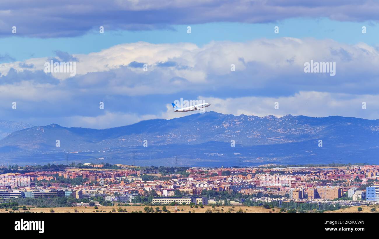 Madrid, Spain, October 30, 2022: Plane of the airline Aireuropa taking ...