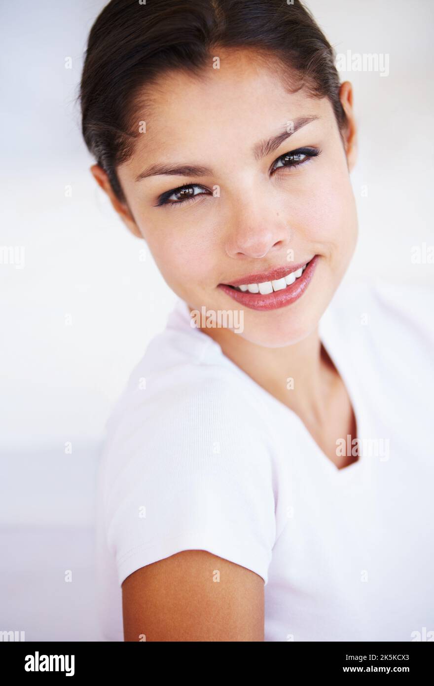 Normal looking woman smile hi-res stock photography and images - Alamy