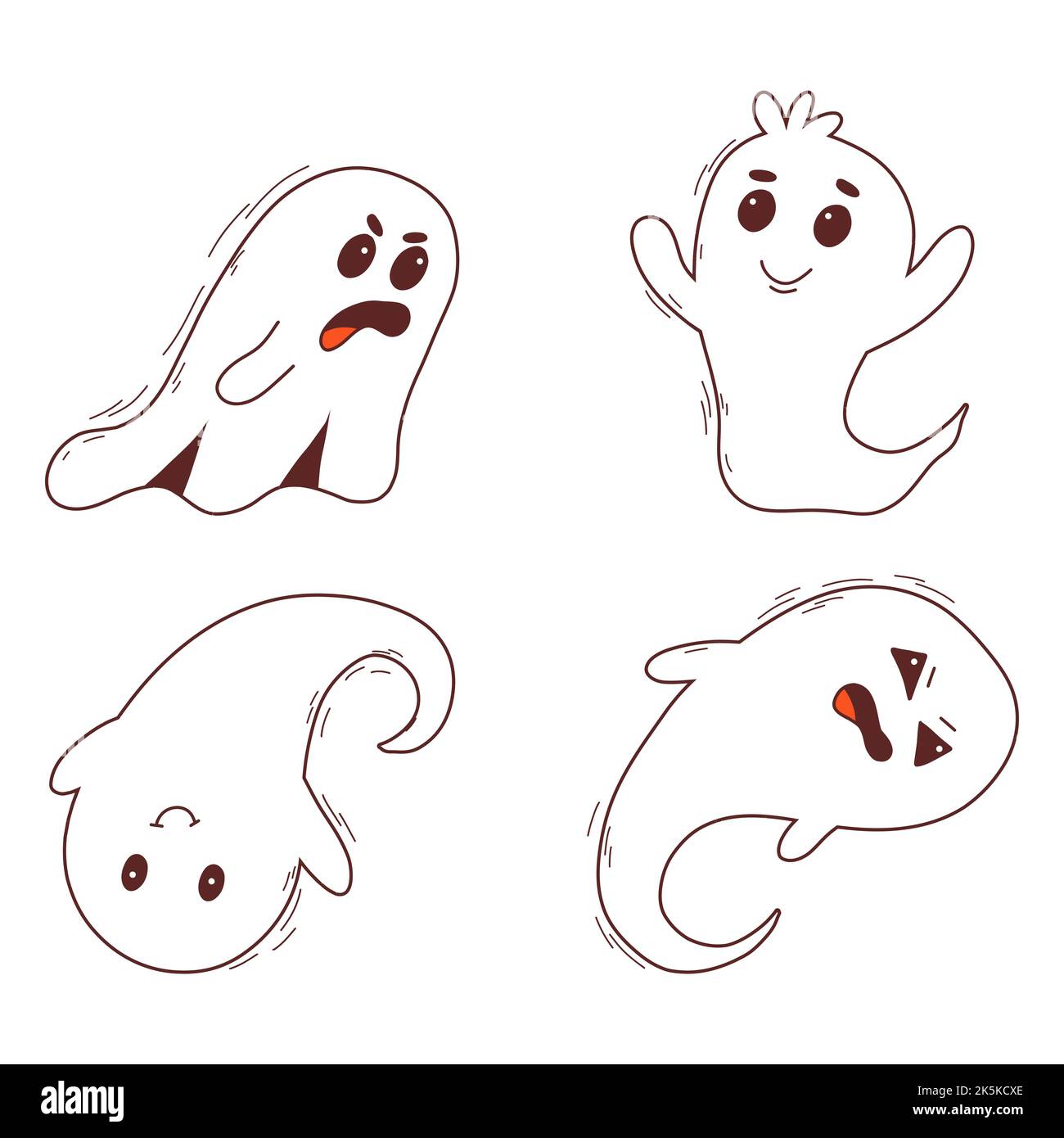Spooky halloween ghosts. Spooky poltergeist. Halloween scary ghostly ...
