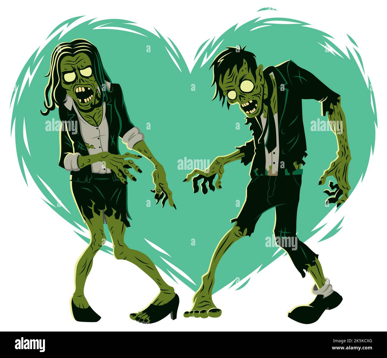 Cartoon Zombie Couple Stock Vector Image & Art - Alamy