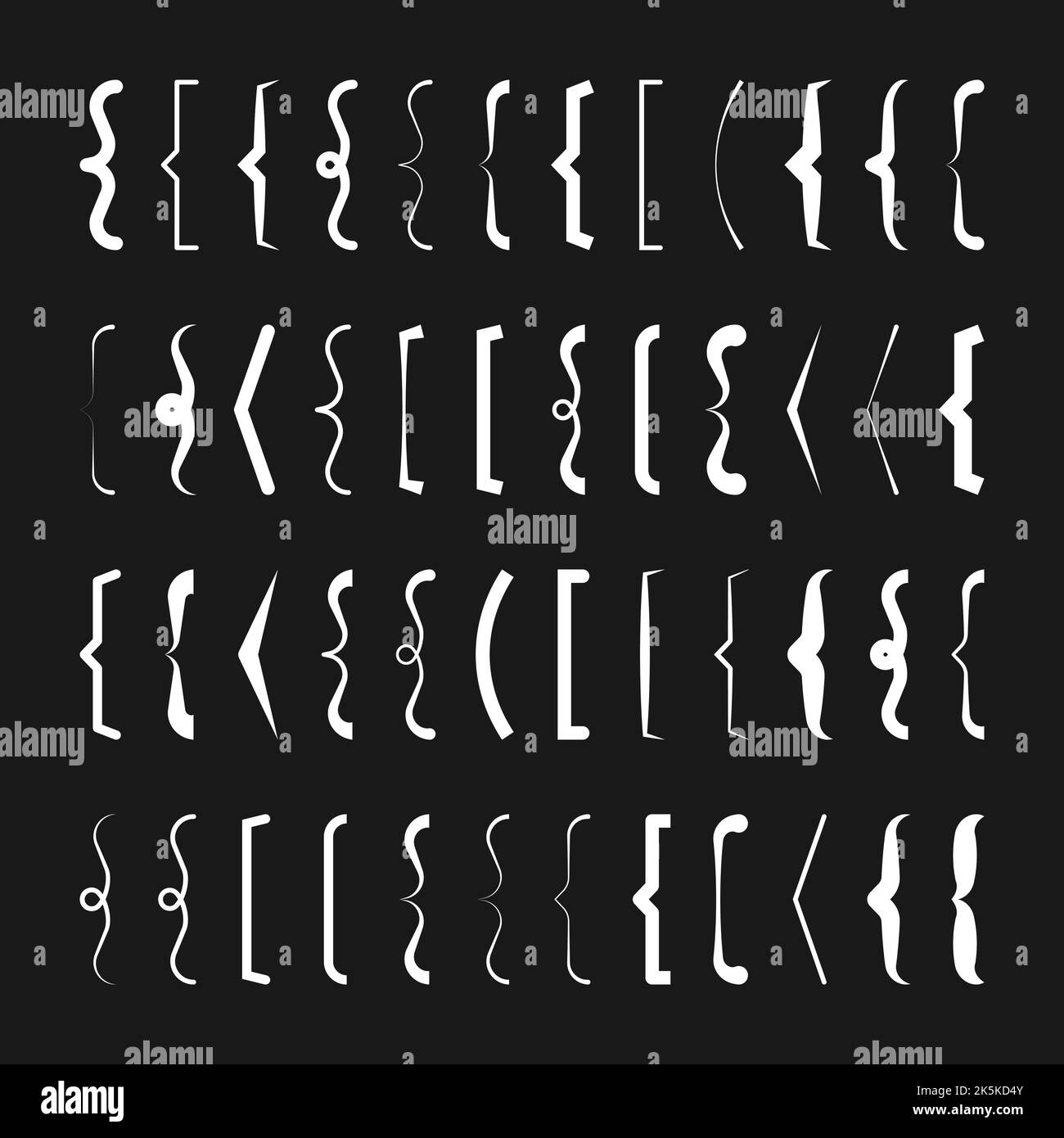 Text brackets collection, white quotation box. Curly, square and corner ...