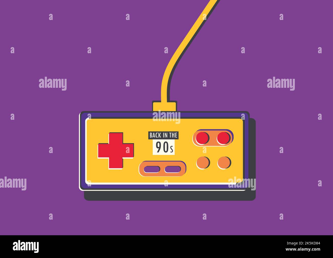 Multicolored vector illustration of retro joystick for computer video ...