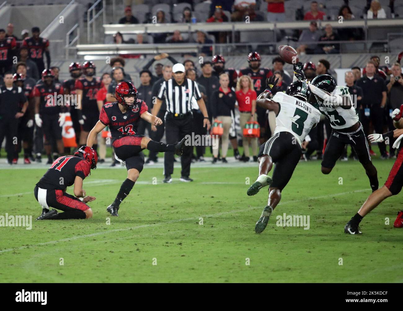 October 8, 2022 - San Diego State Aztecs place kicker Jack Browning (13 ...