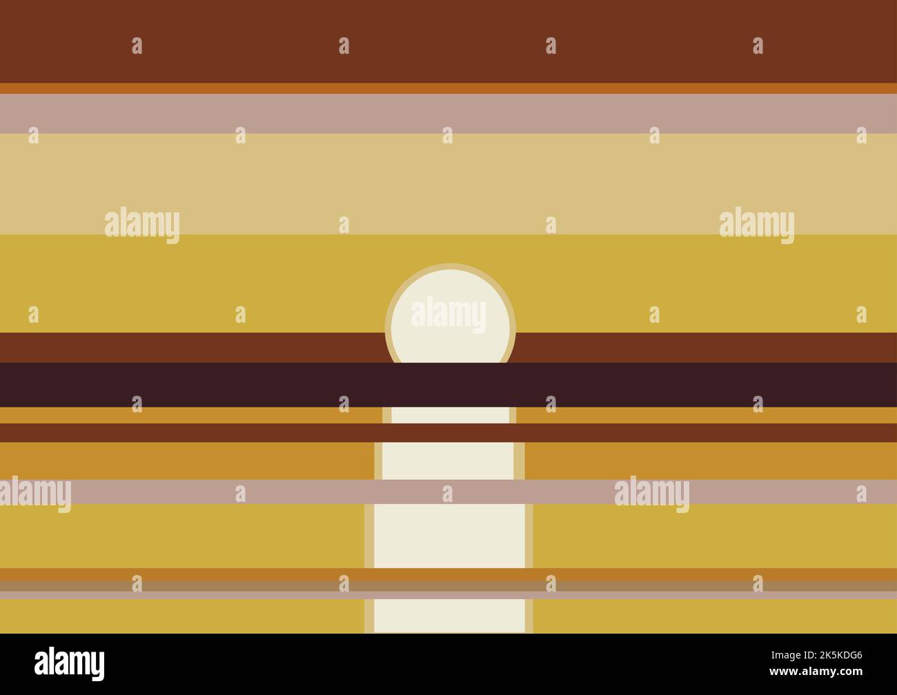 Vector illustration of a beautiful sunset or sunrise over the horizon ...