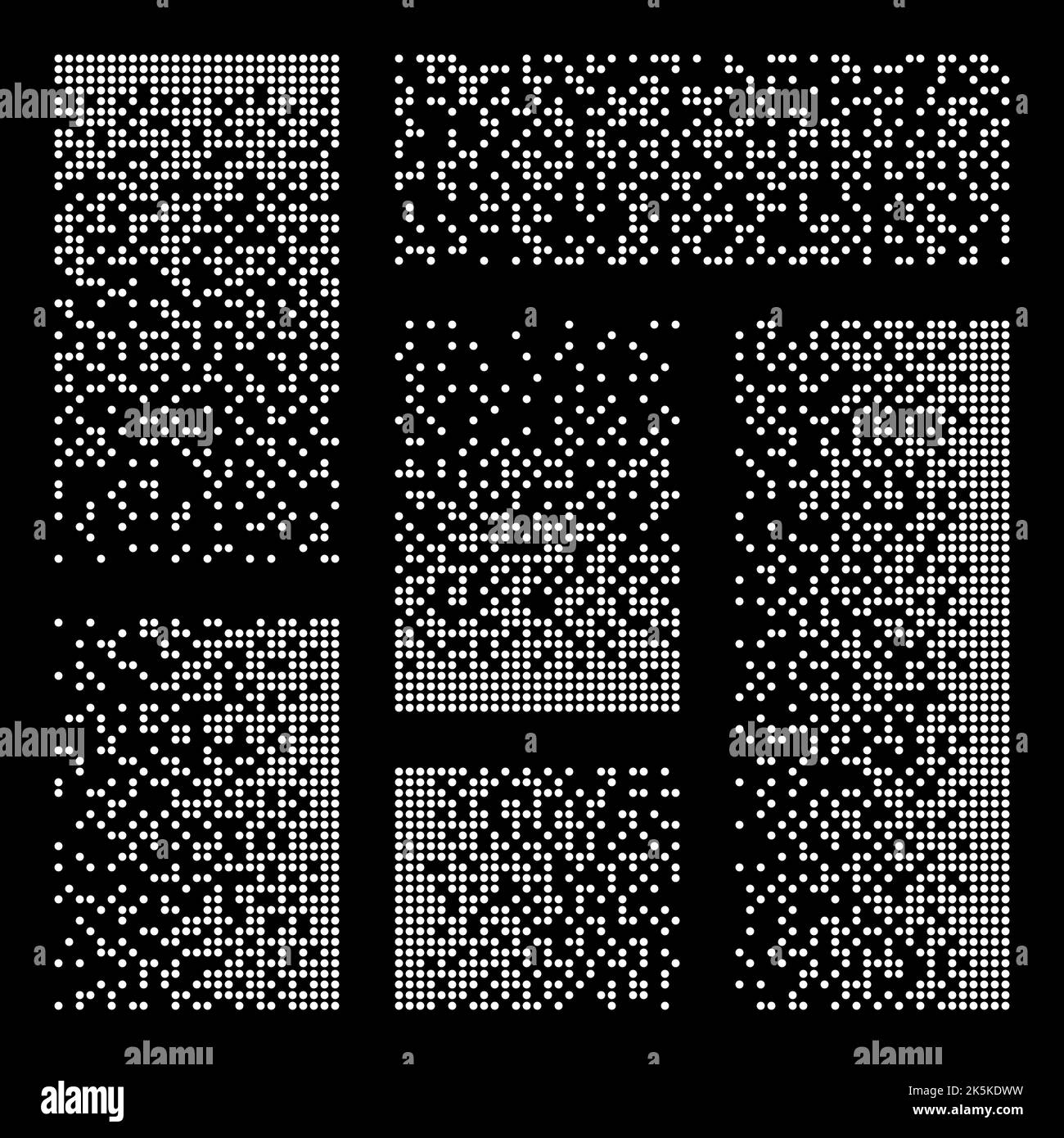 Pixel disintegration, decay effect. Various rectangular elements made ...