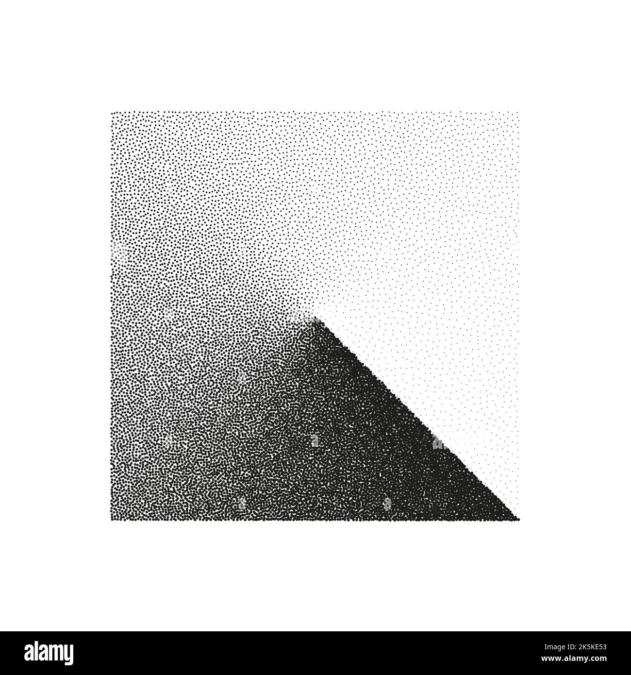 Square shaped dotted object, stipple elements. Stippling, dotwork ...