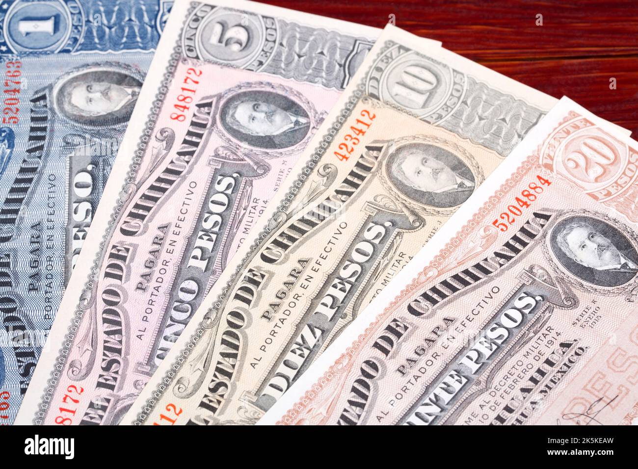 Old Mexican money - Pesos a business background Stock Photo - Alamy