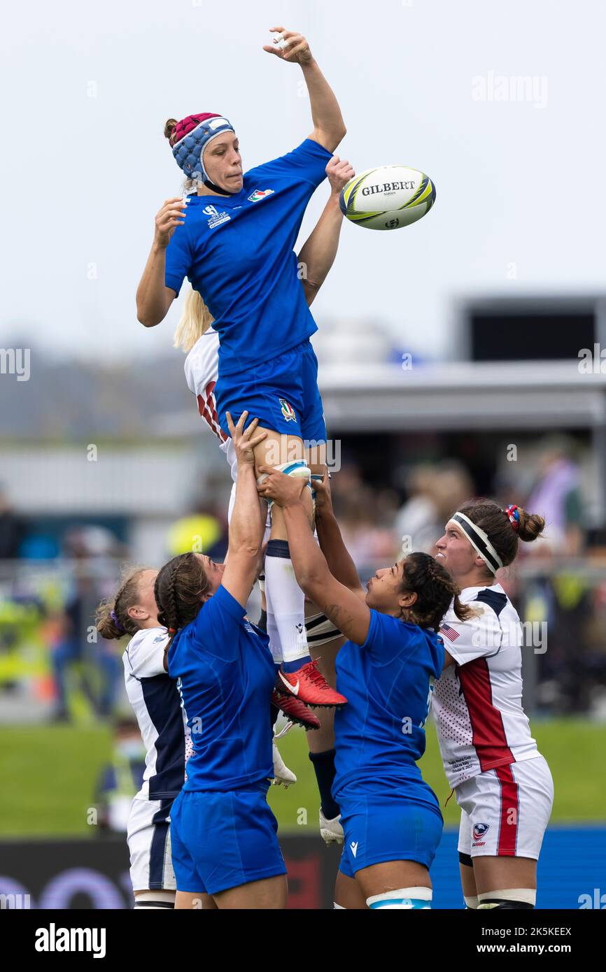 Italy's captain Elisa Giordano during the Women's Rugby World Cup group ...