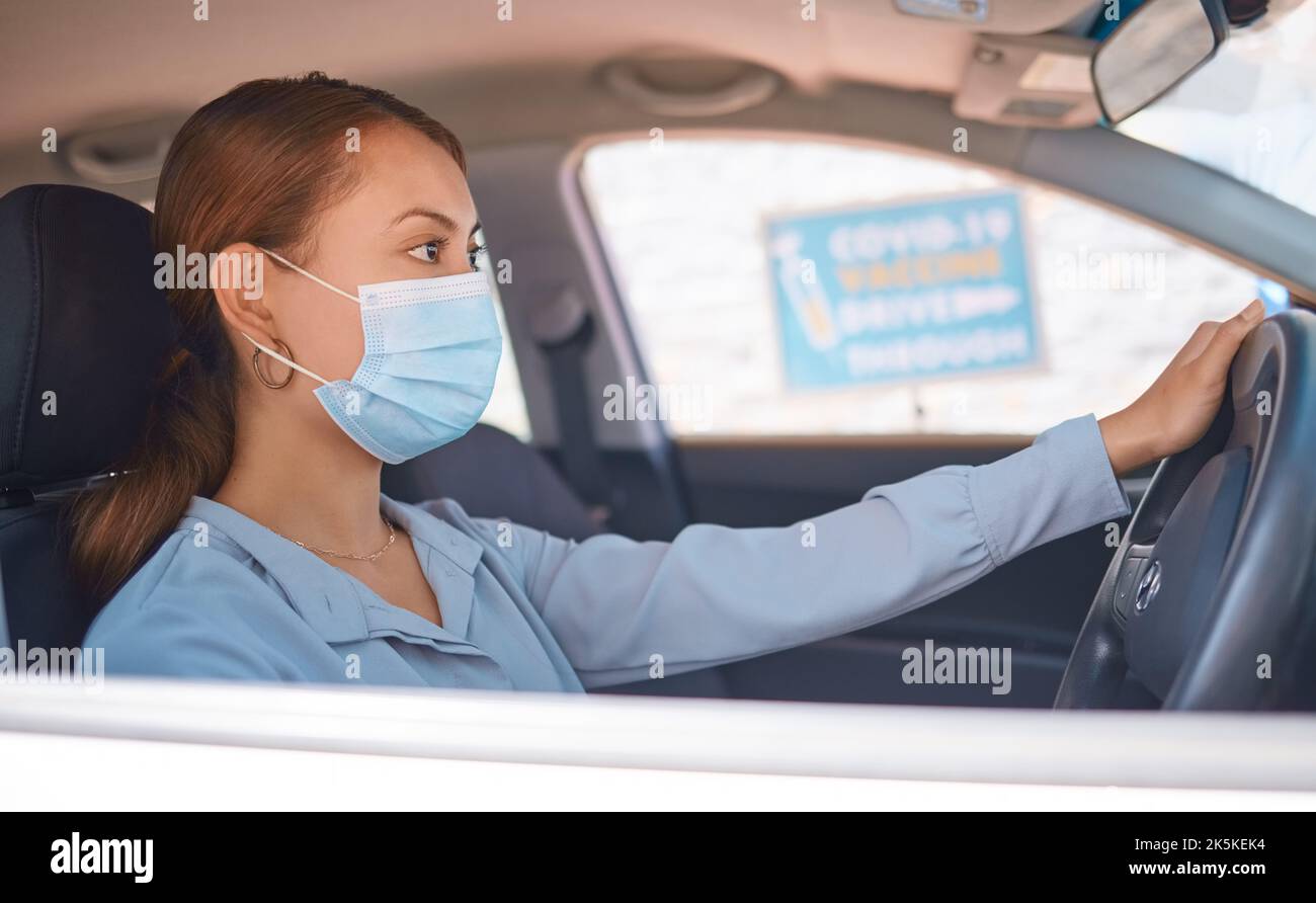 Woman driver mask car hi-res stock photography and images - Alamy