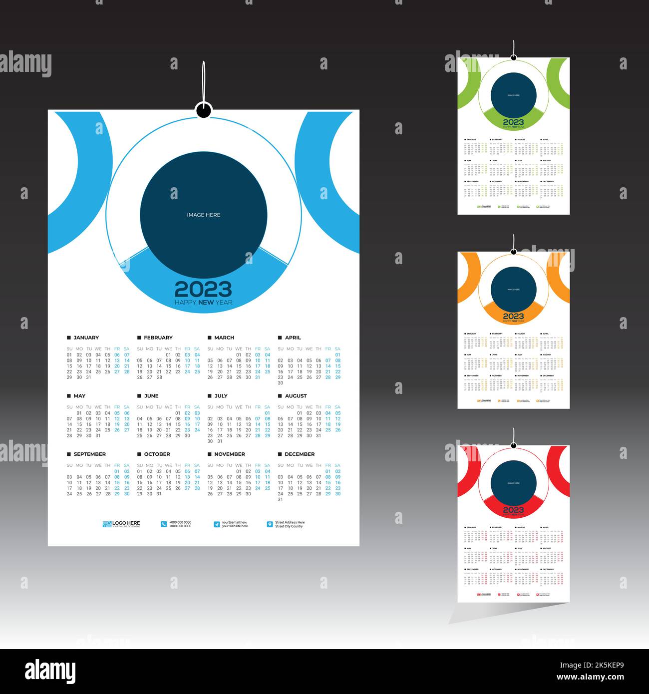 2023 wall vector calendar design Stock Vector Image & Art - Alamy