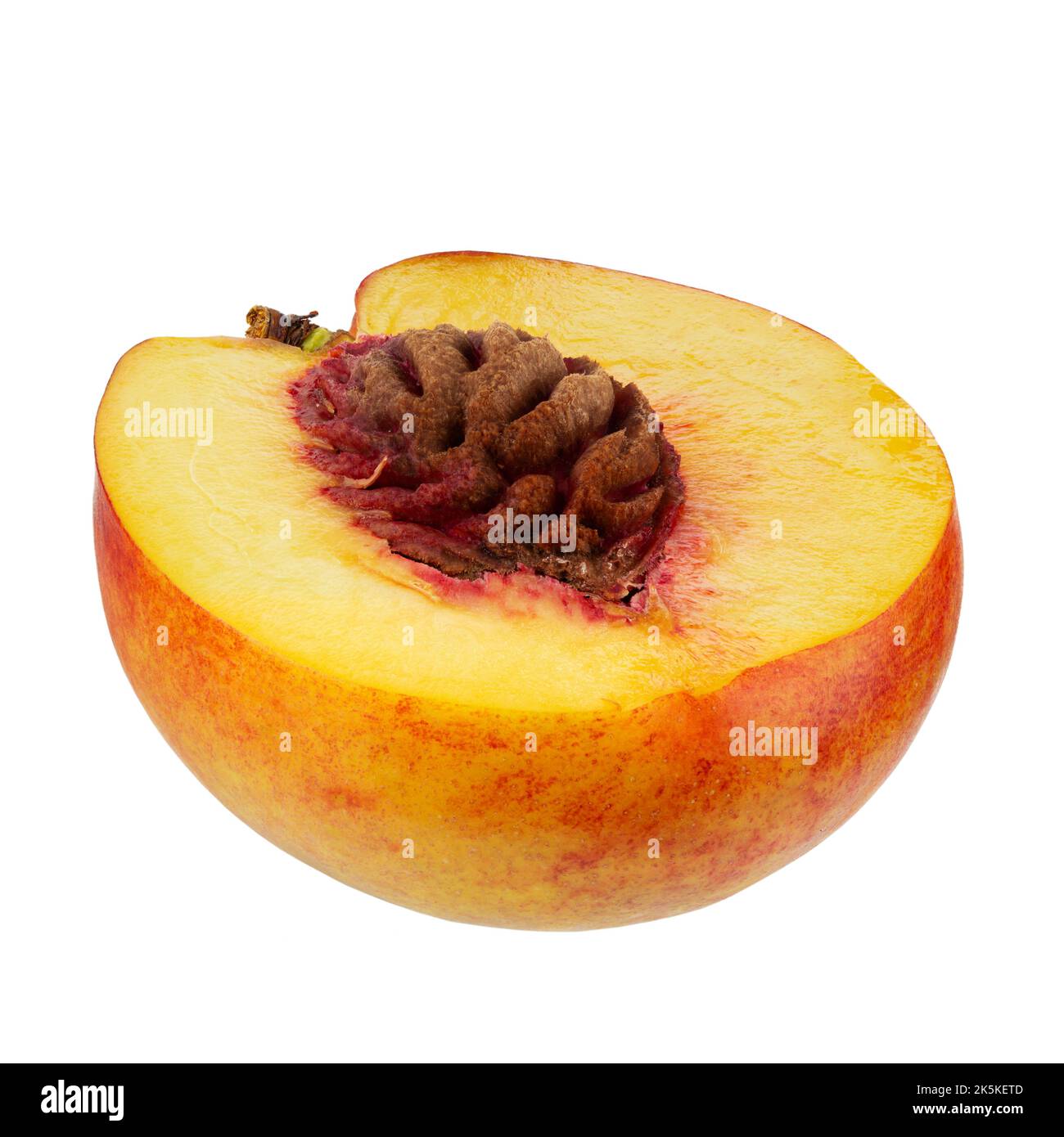 Nectarine peaches fruit isolated on white background. File contains ...