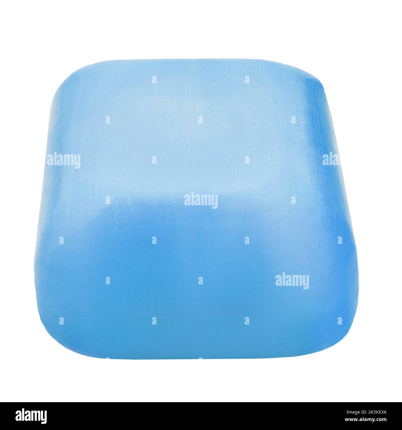 Pieces of blue soap isolated on white background. Hygiene concept. File ...