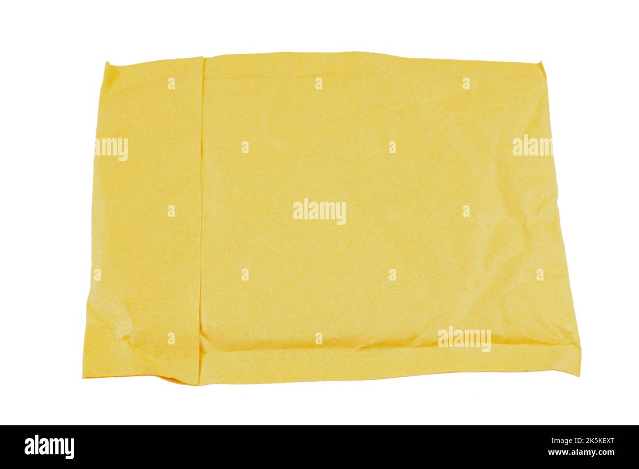 Yellow postal bag for packing parcels isolated on white background ...