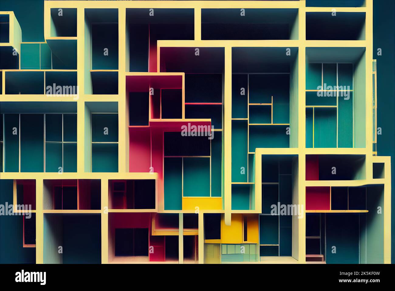 A 3D digital drawing of colorful patterns - great for backgrounds or ...