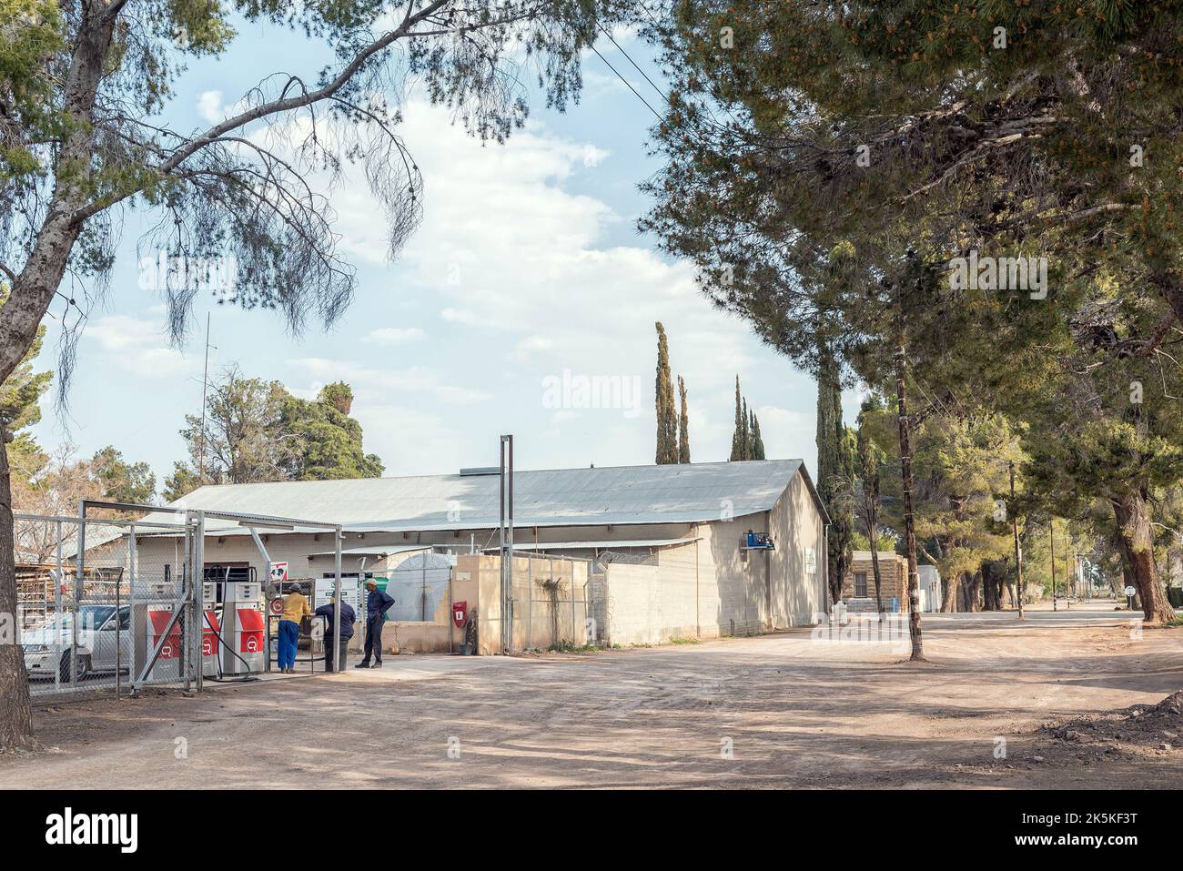 LOXTON, SOUTH AFRICA - SEP 2, 2022: A street scene, with a gas station ...