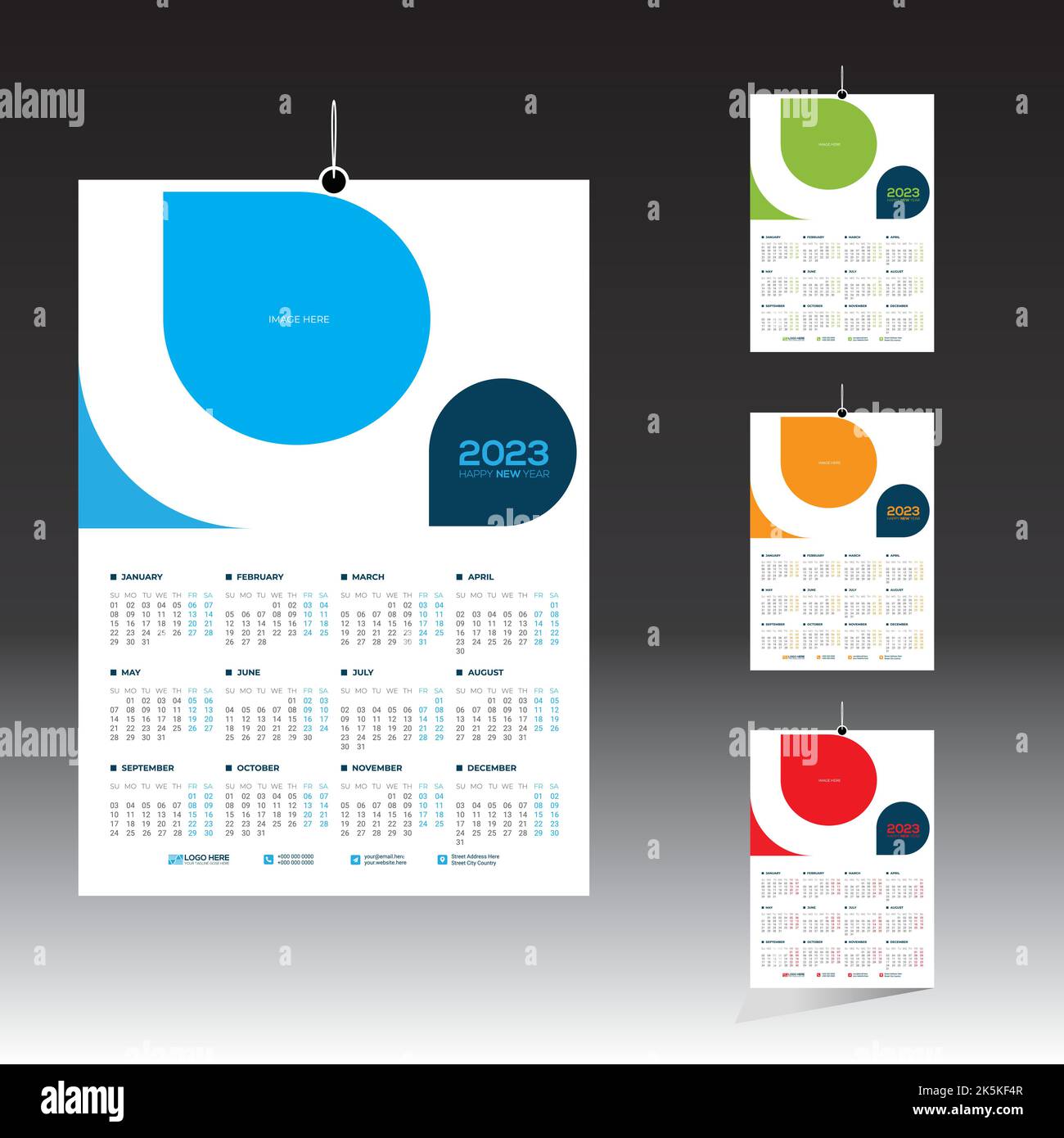 2023 wall vector calendar design Stock Vector Image & Art - Alamy