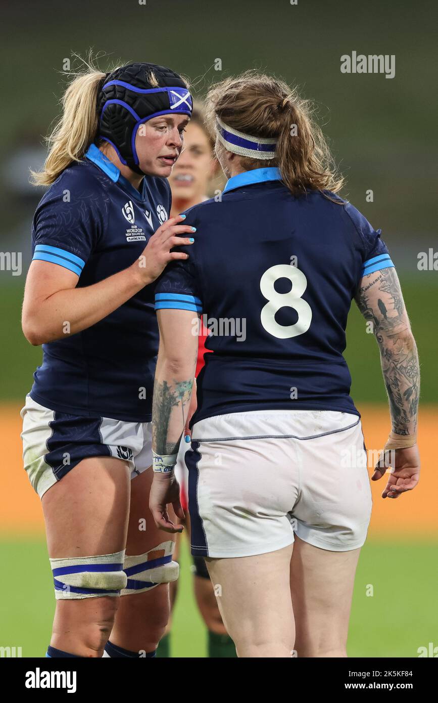 Sarah Bonar and Jade Konkel-Roberts of Scotland during the Women's ...